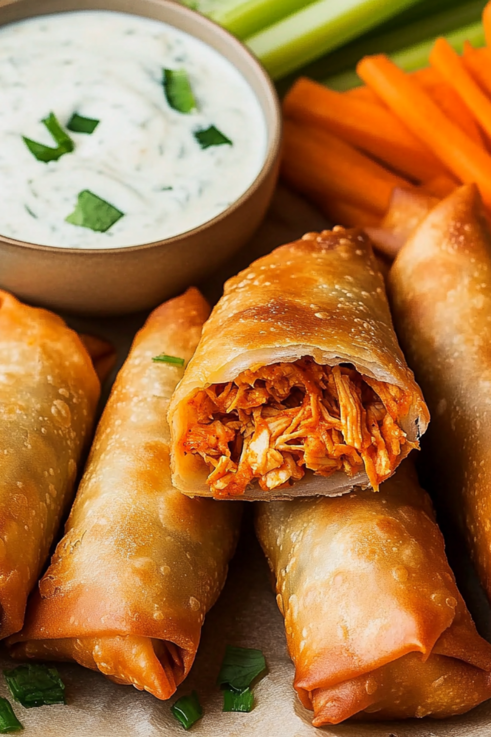 Buffalo Chicken Rgg Rolls – Easy Cheesecake Factory Copycat - Lulu's ...