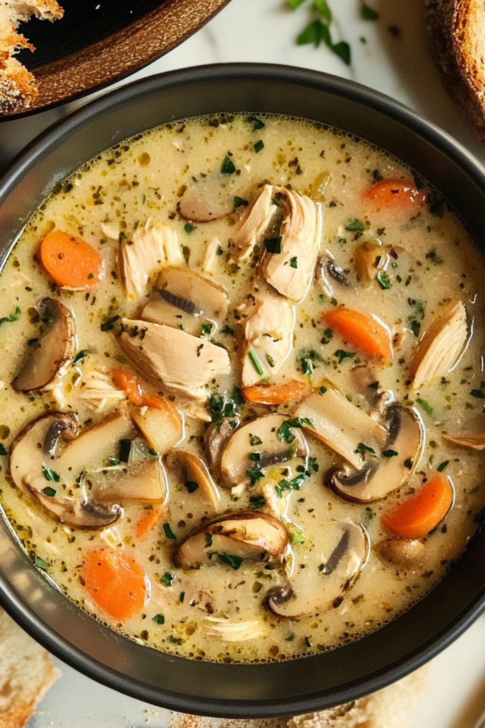 Chicken Mushroom Soup – Easy Cheesecake Factory Copycat - Lulu's Copycats