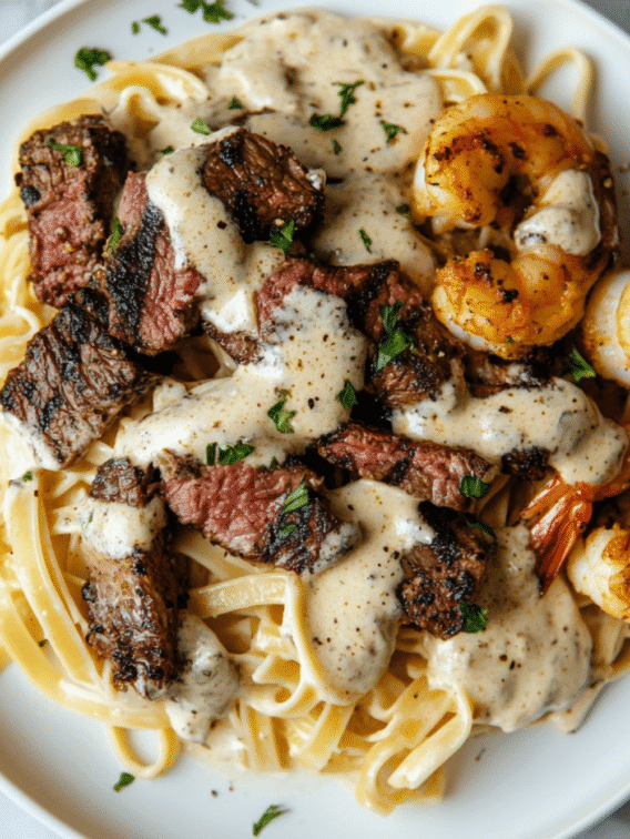 Queensland Chicken and Shrimp Pasta– Easy Outback Steakhouse Copycat ...