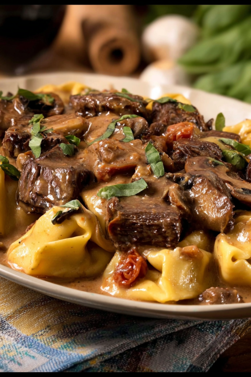 Braised Beef and Tortelloni Recipe - Lulu's Copycats