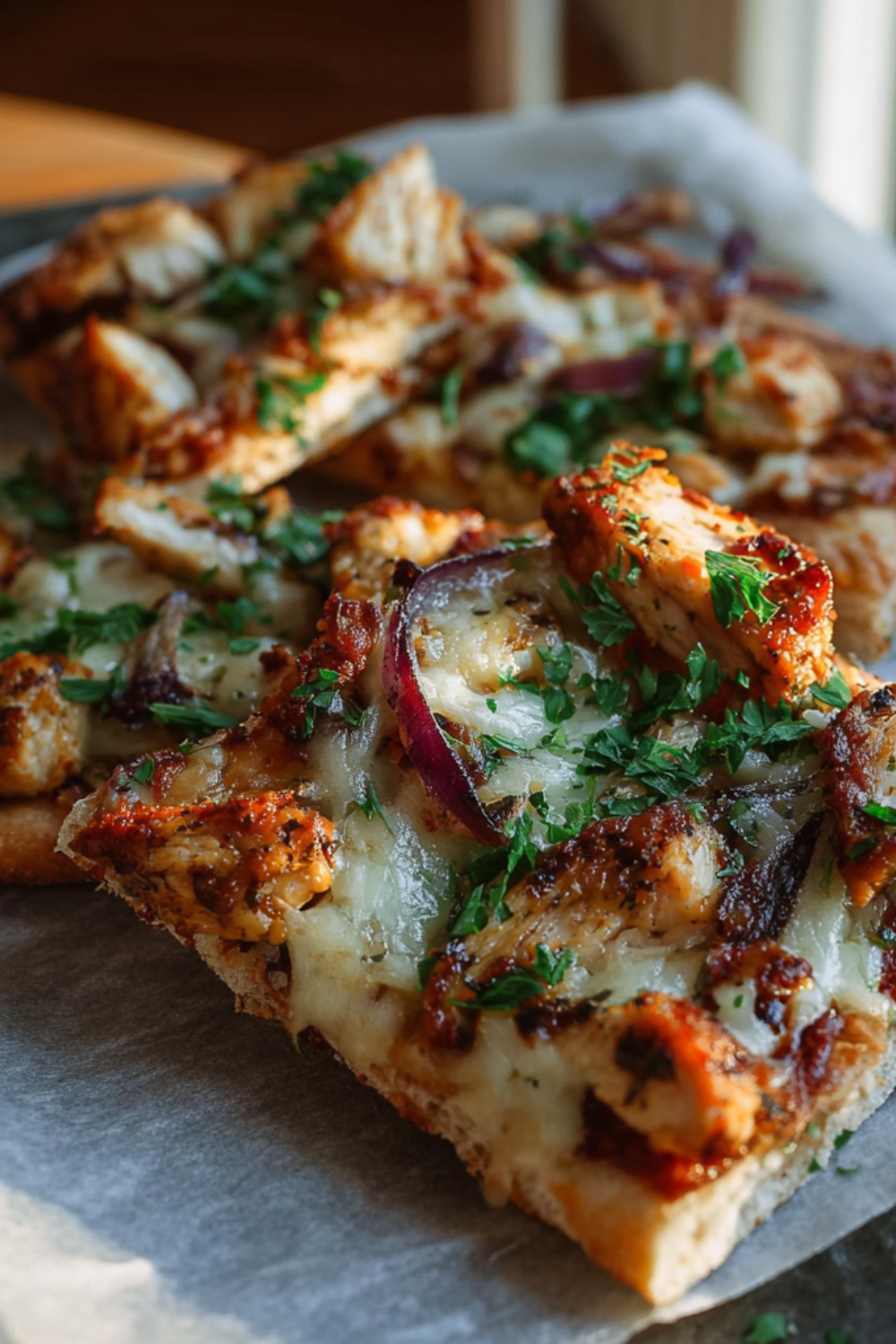 BBQ Chicken Flatbread Recipe - Lulu's Copycats