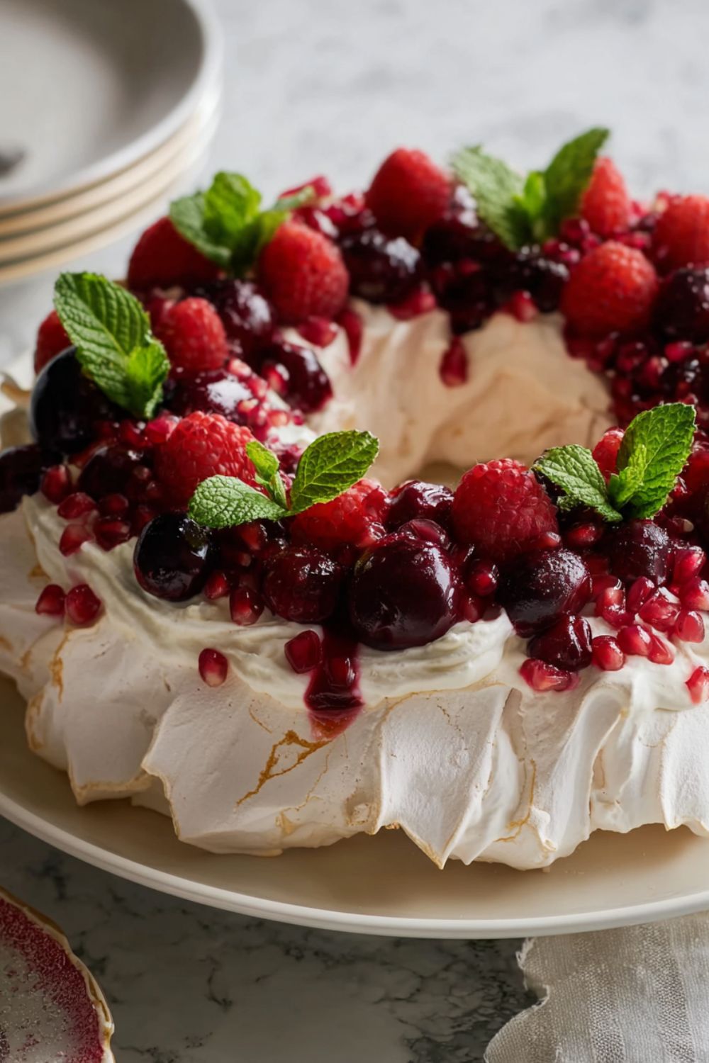Holiday Berry Meringue Wreath Recipe - Lulu's Copycats