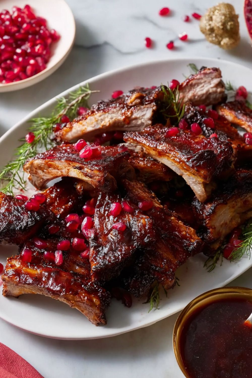 Pomegranate-Glazed Christmas Ribs Recipe - Lulu's Copycats