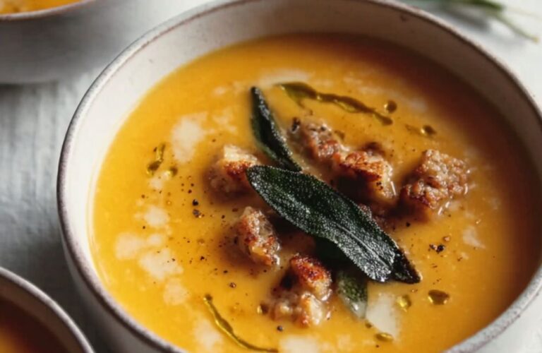 Butternut Squash Soup With Chicken Sausage Recipe - Lulu's Copycats