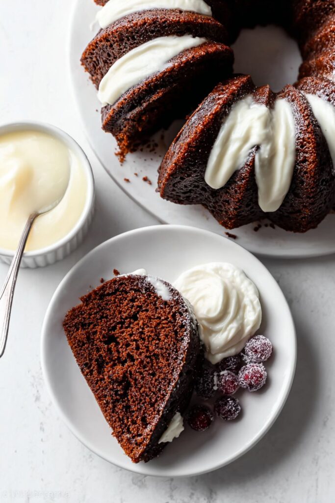 Chocolate Gingerbread Bundt Cake with Cream Cheese Frosting Recipe ...