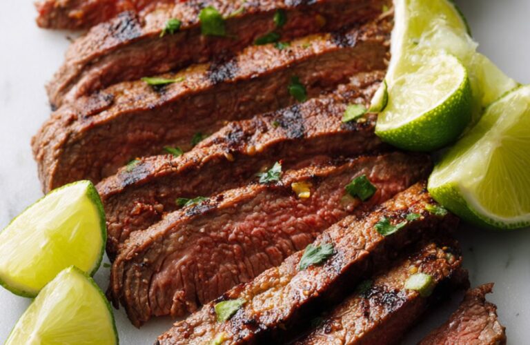 Chili-Lime Flank Steak Recipe - Lulu's Copycats