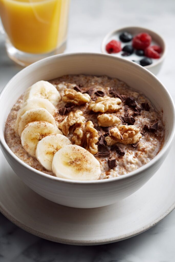 "Hot Chocolate" Banana-Nut Oatmeal Recipe - Lulu's Copycats