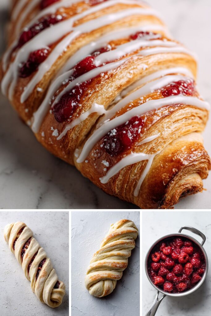 Iced Raspberry Pastry Braid Recipe - Lulu's Copycats