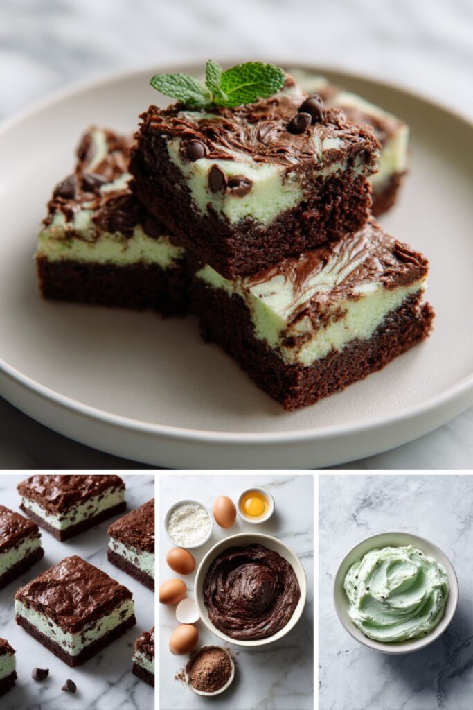 Mint Chocolate Chip Cheesecake Brownies Recipe - Lulu's Copycats
