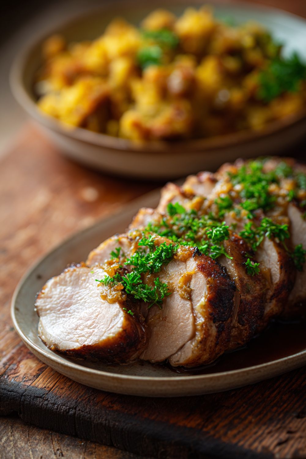 Roast Pork Loin with Fall Vegetable Cobbler - Lulu's Copycats