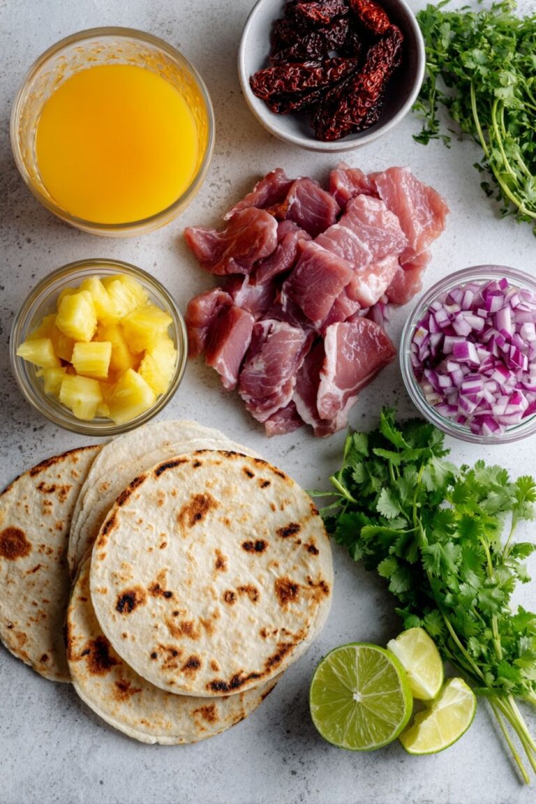Shortcut Tacos al Pastor with Pineapple Salsa Recipe - Lulu's Copycats