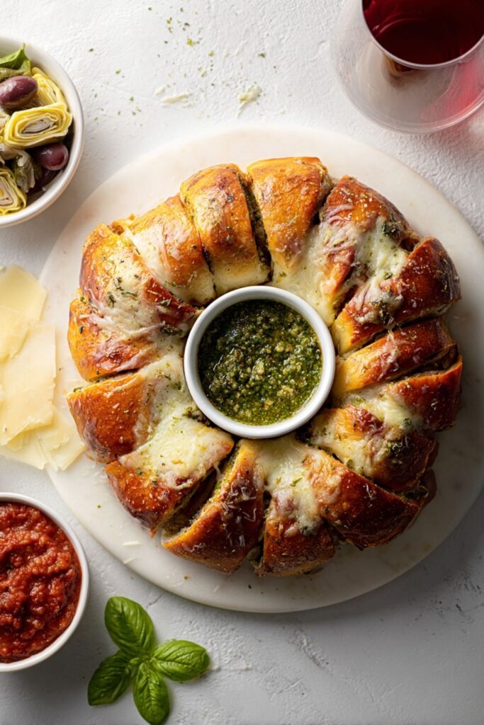 Stromboli Bread Wreath Recipe - Lulu's Copycats