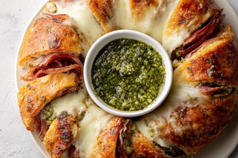 Stromboli Bread Wreath Recipe - Lulu's Copycats