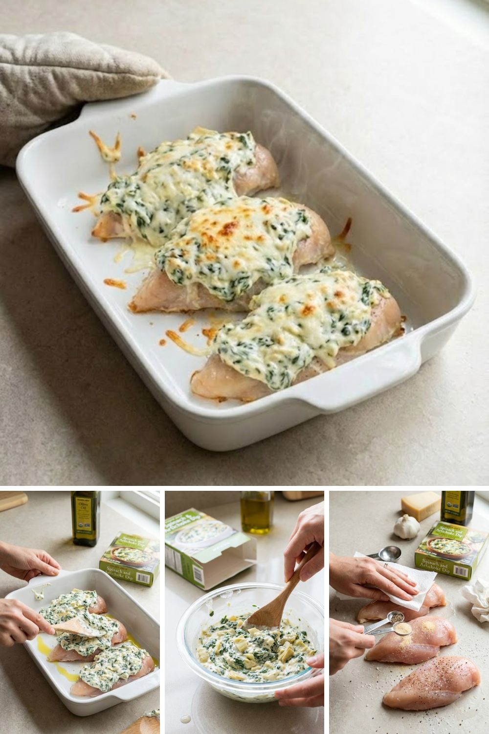 Trader Joes Spinach Artichoke Dip Chicken Bake